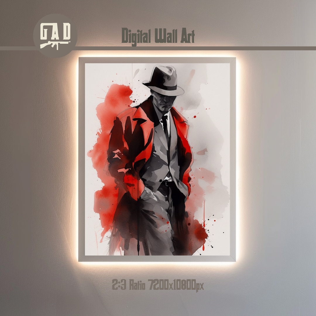 The Godfather Printable Poster Mafia Boss Gangster Digital Painting for ...