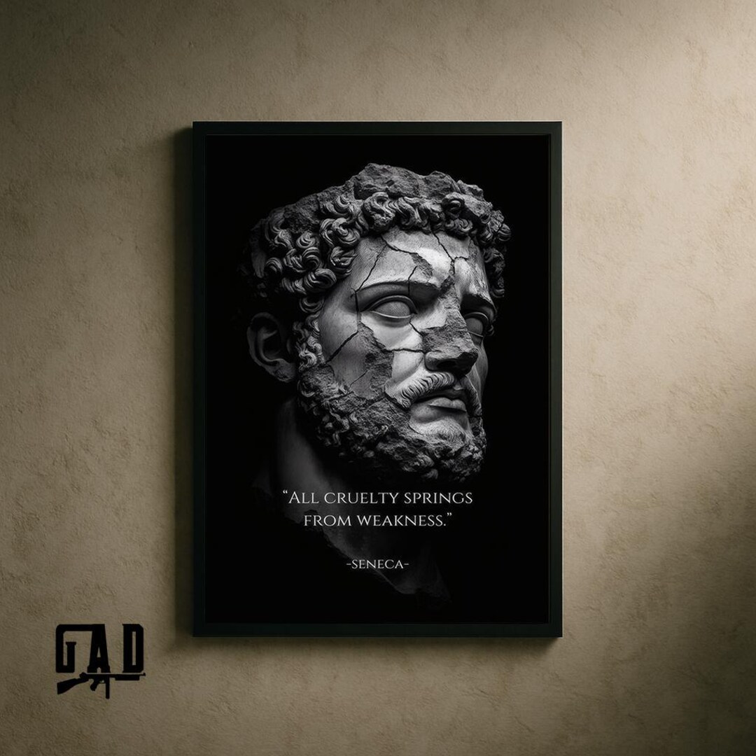 Black and White Stoic Wall Art for Men - Emotional Strength Poster for ...