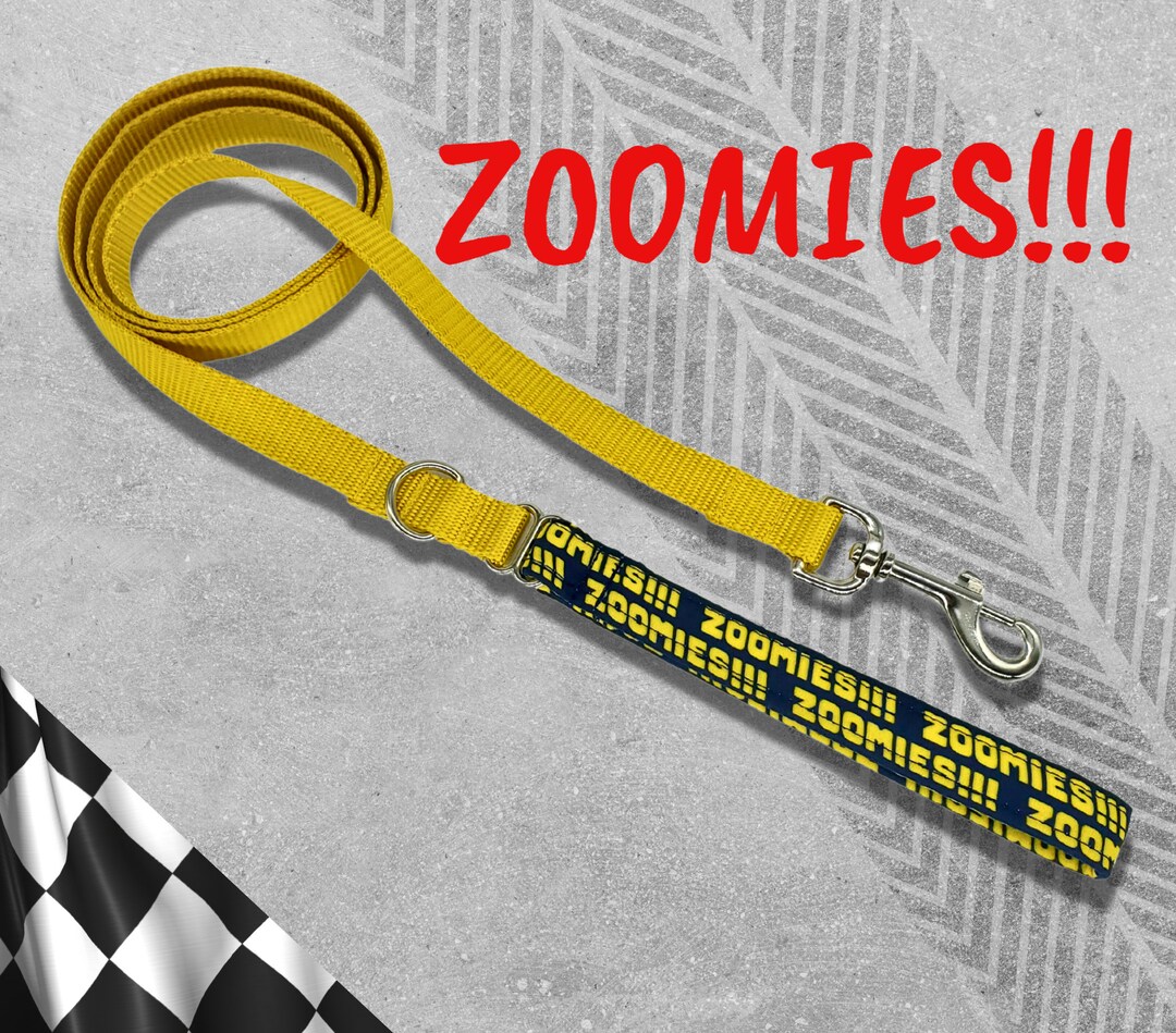 ZOOMIES Dog Leash. We Love When Our Dogs Do ZOOMIES!!! Navy With Yellow ...