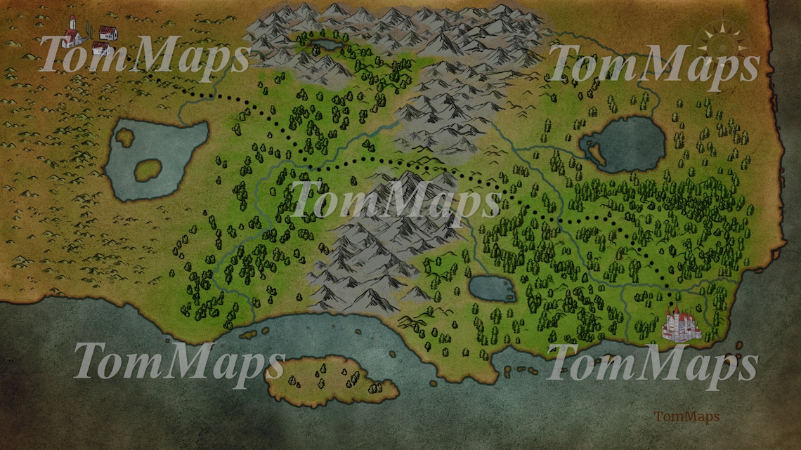 Map of Adventure | Fantasy Maps | Printable | PDF | JPG | Dungeons ...