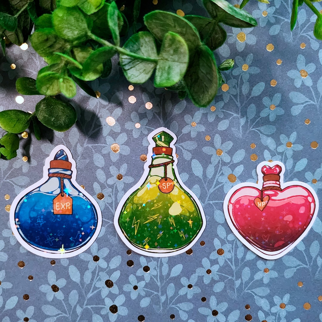 Reading Potions Sticker Pack Health, Stamina and Experience - Etsy