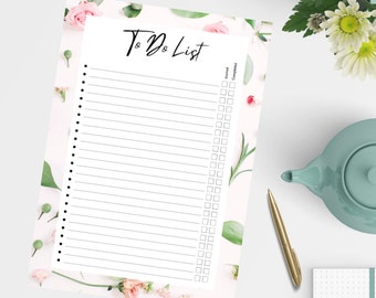 To-do List Printable Download Floral Minimal PDF - Etsy