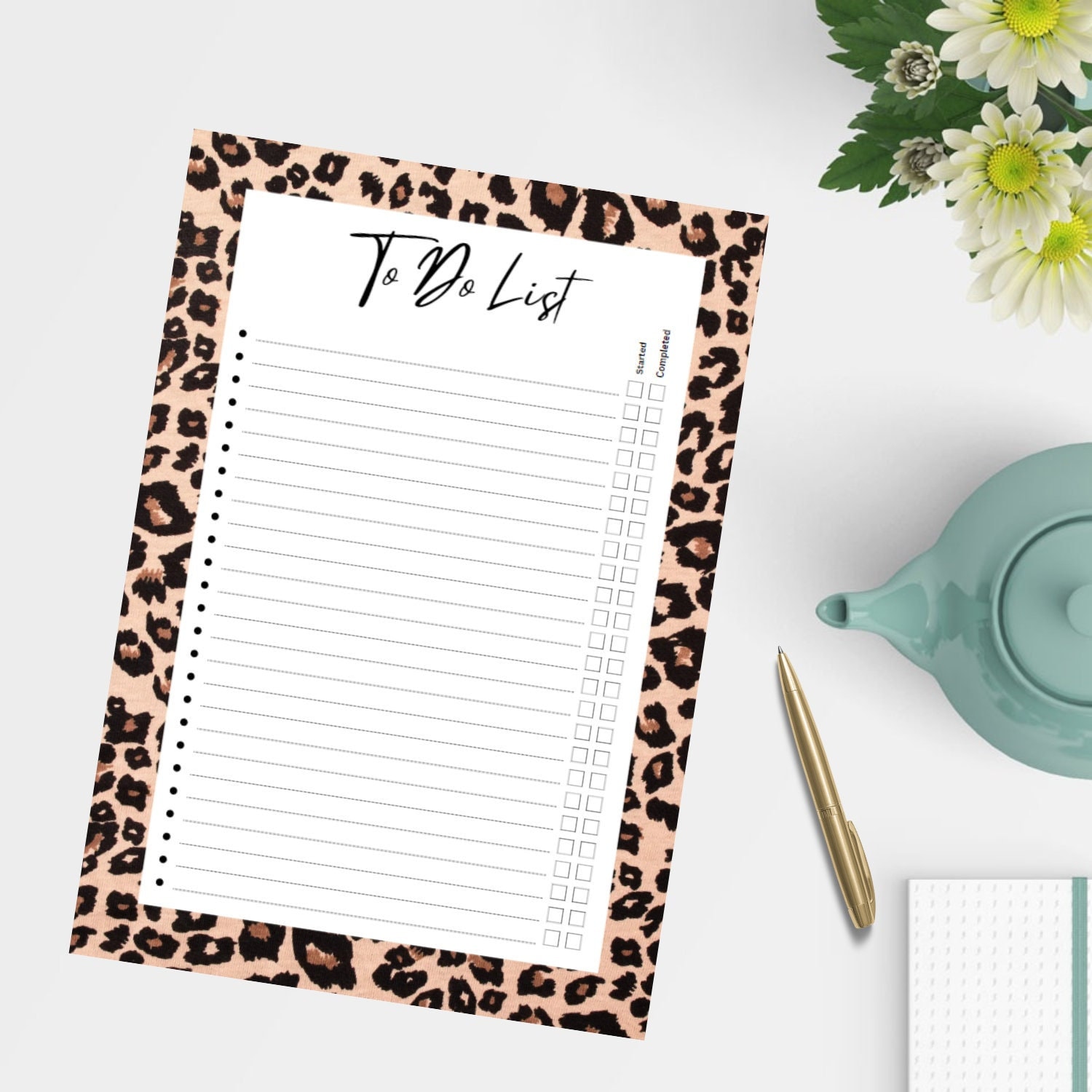 Printable to Do List PDF | Print at Home A4 Planner One Page Leopard ...