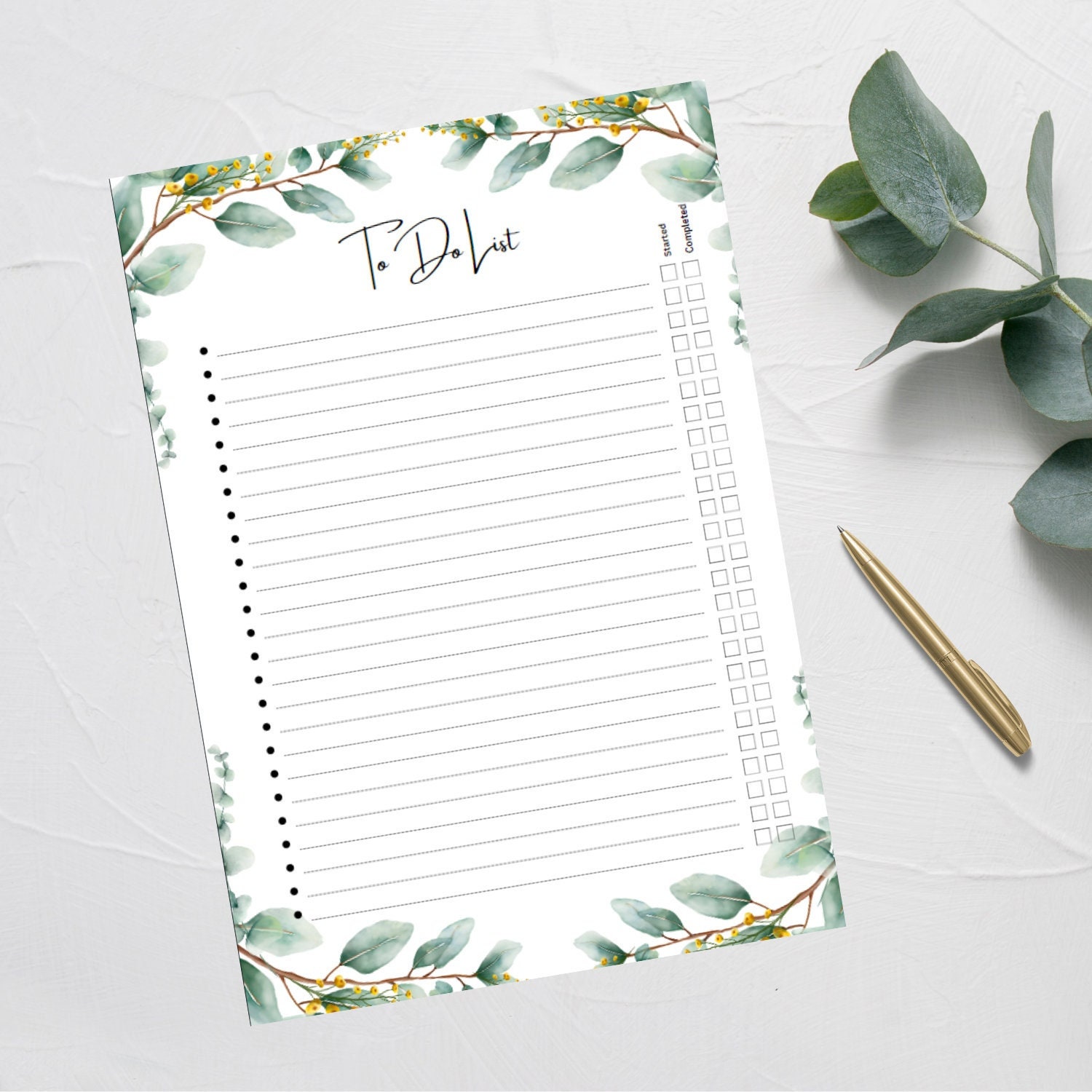 Simplistic to Do List Printable PDF | Print at Home A4 Eucalyptus ...