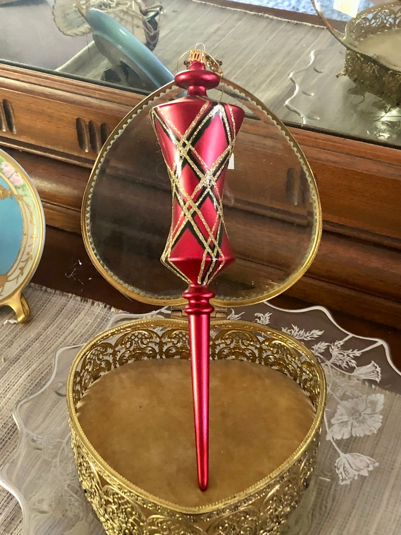 RAZ Imports, Inc., 12” Glass Scottish Tartan Seasonal Holiday Christmas ...