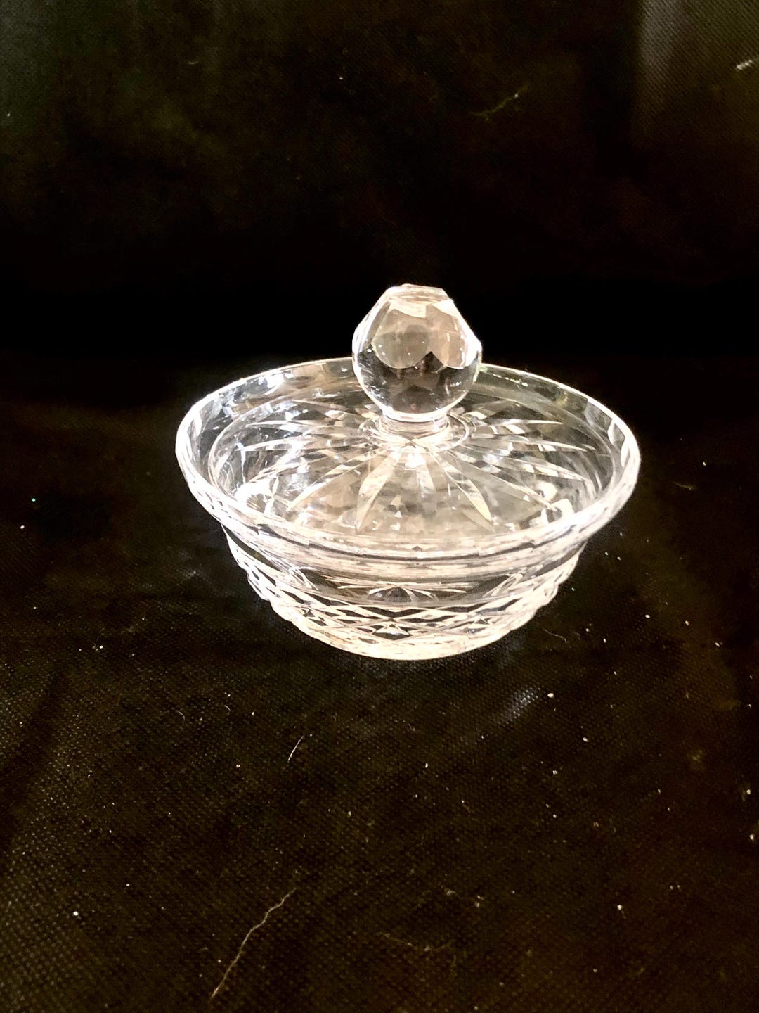 Vintage Waterford Crystal Jam Jar: Clear Cut Condiment Server With Lid ...