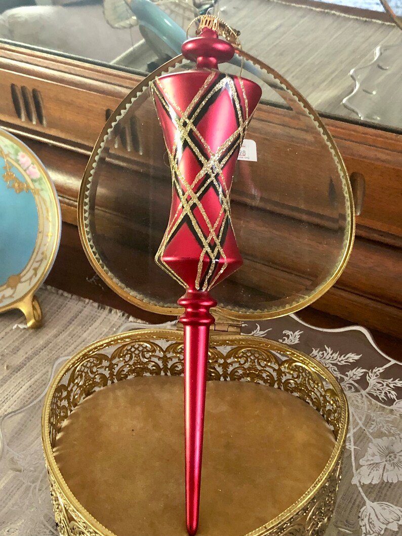 RAZ Imports, Inc., 12” Glass Scottish Tartan Seasonal Holiday Christmas ...