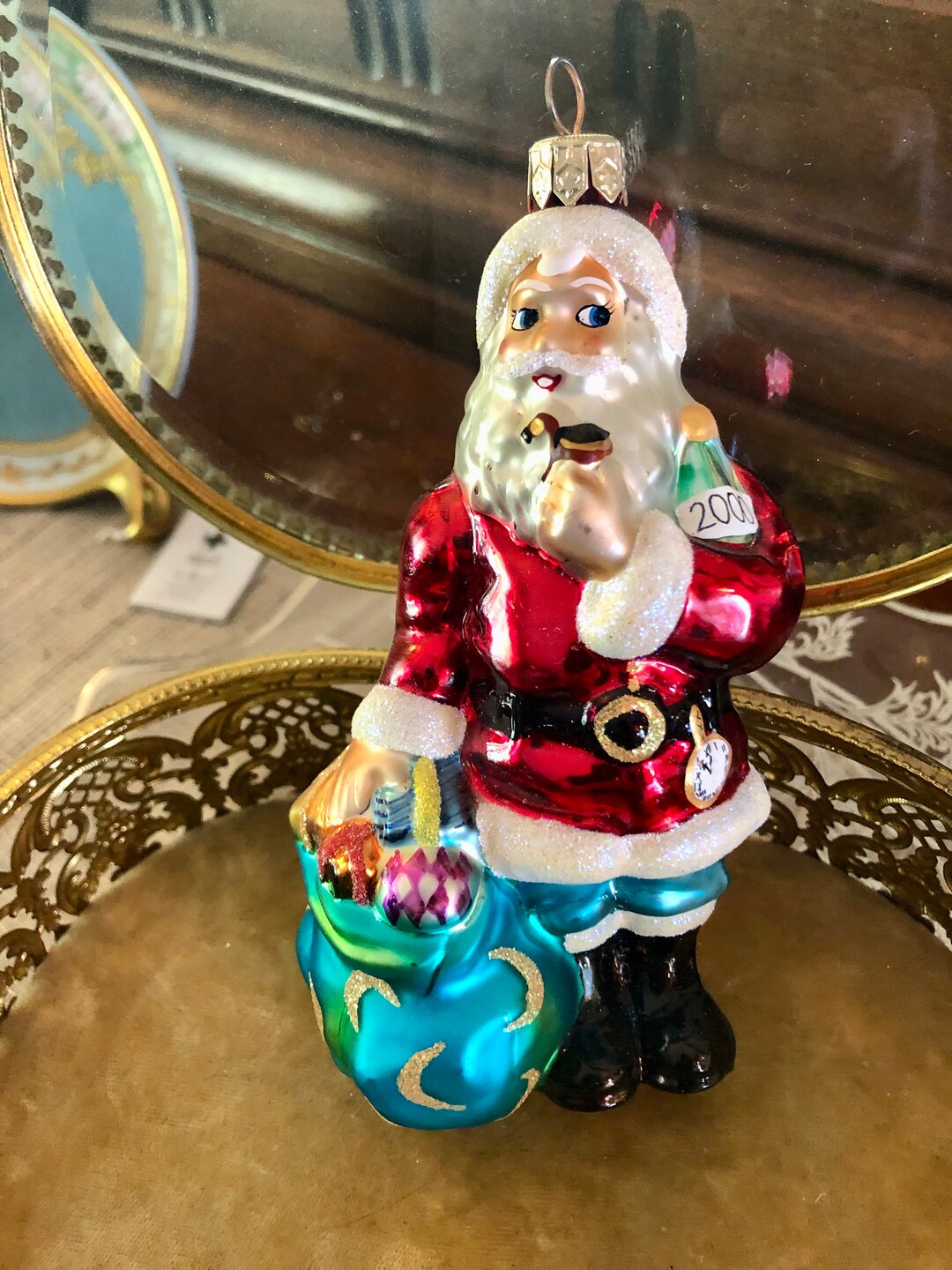 Merck Family’s Old World Christmas Glass Millennium Santa Holiday ...