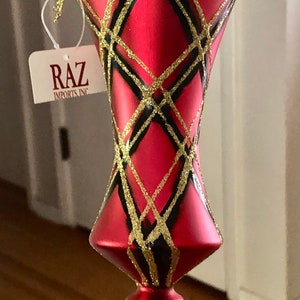 RAZ Imports, Inc., 12” Glass Scottish Tartan Seasonal Holiday Christmas ...