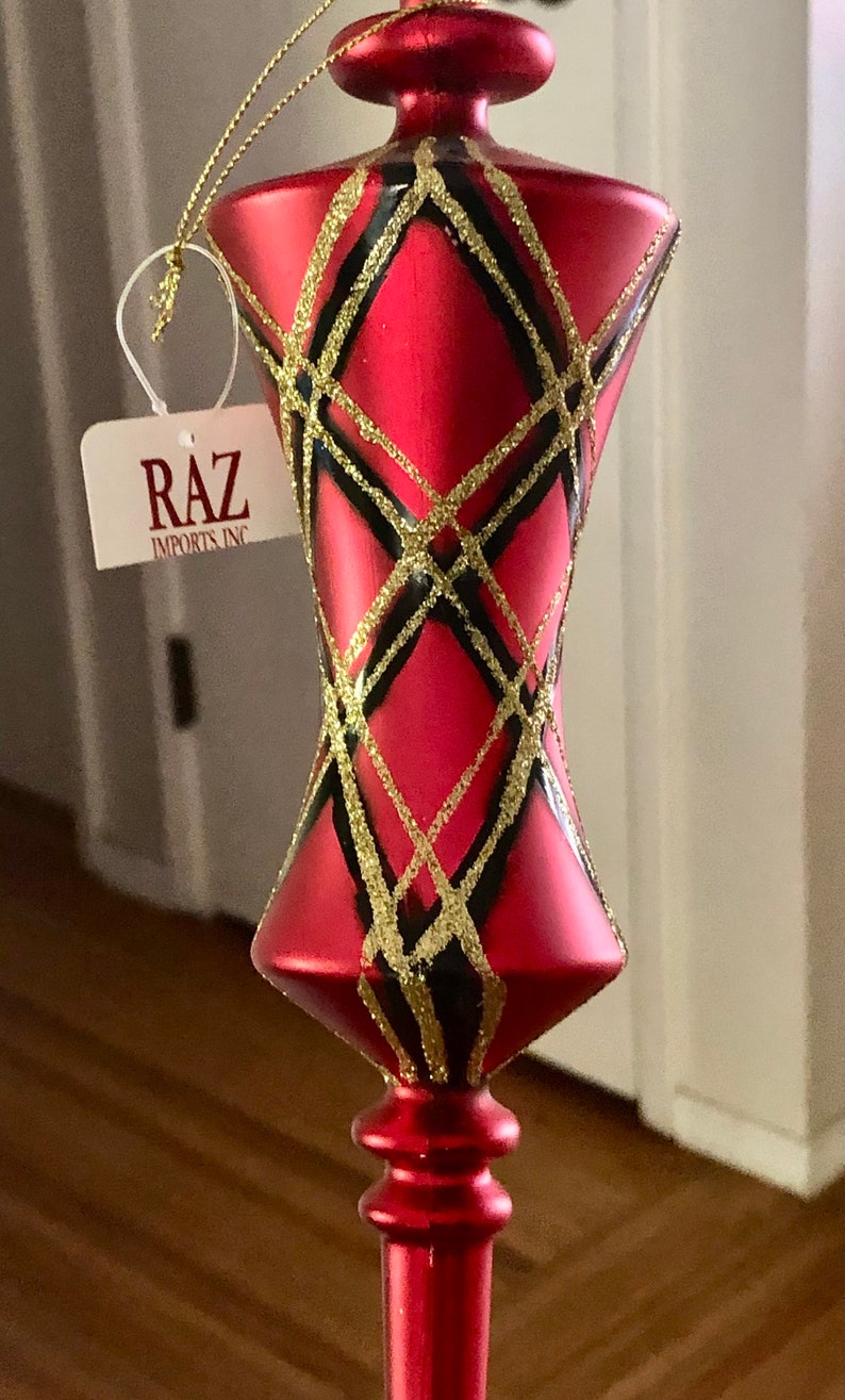 RAZ Imports, Inc., 12” Glass Scottish Tartan Seasonal Holiday Christmas ...