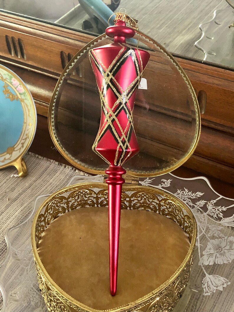 RAZ Imports, Inc., 12” Glass Scottish Tartan Seasonal Holiday Christmas ...