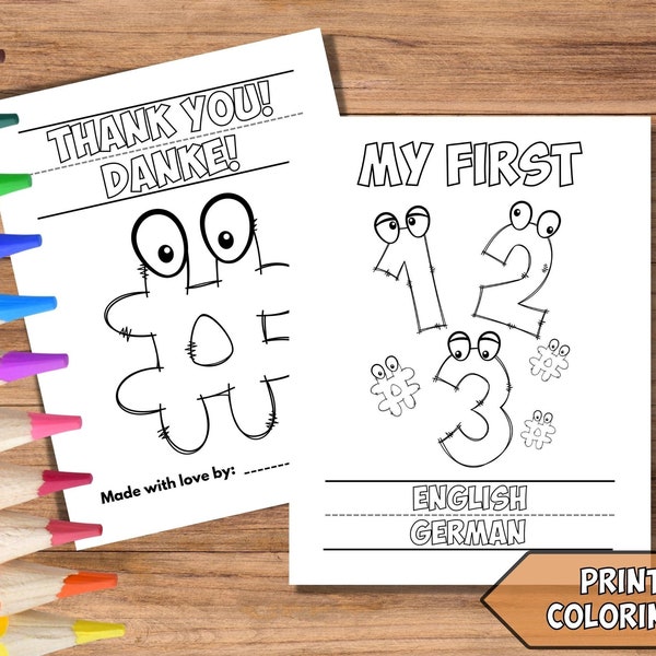Bilingual Coloring Book - Etsy
