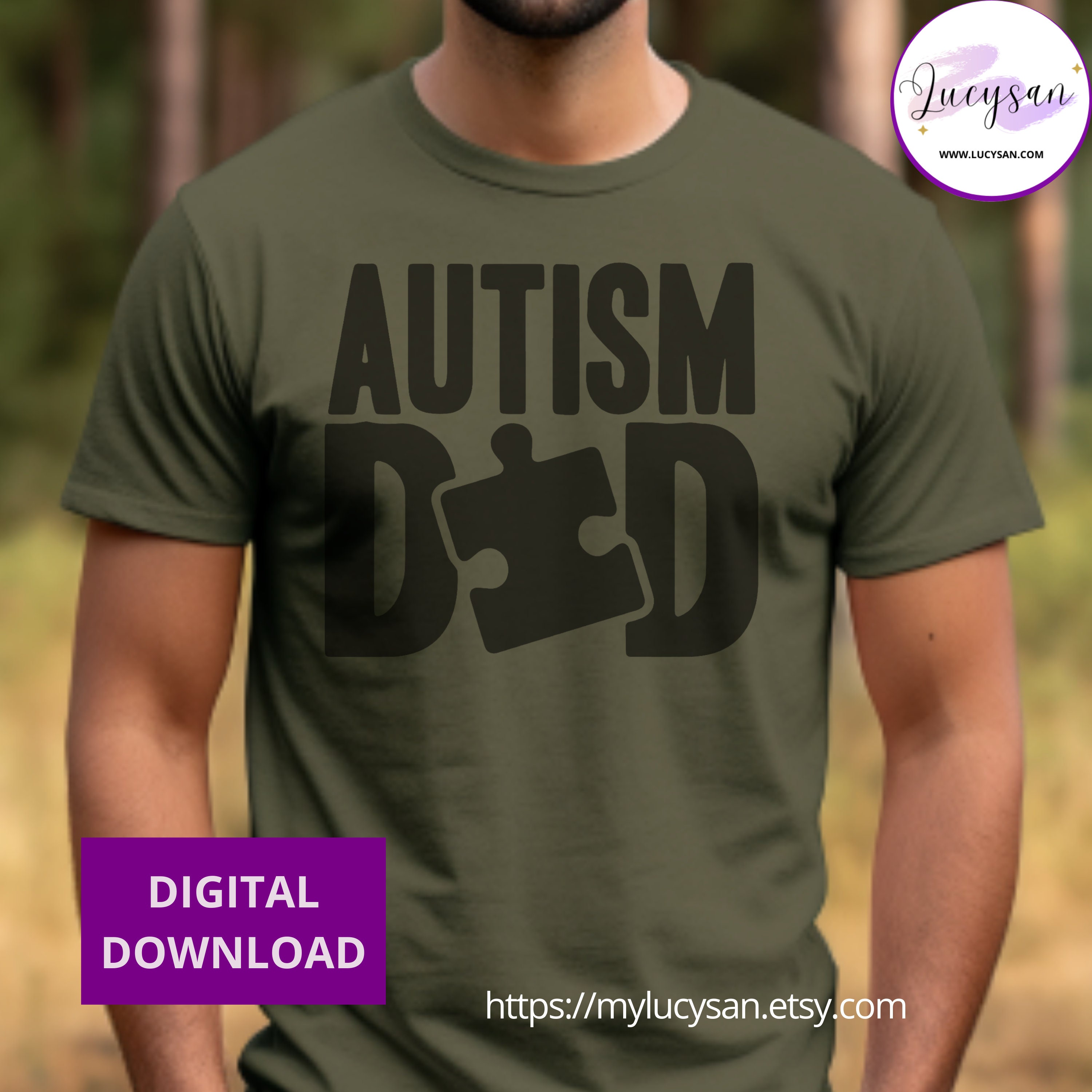 Autism Dad SVG, Colorful Autism Puzzle Piece Design, Autism Acceptance ...