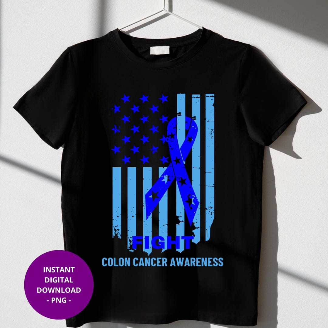 Colon Cancer Awareness PNG American Flag, Colorectar Cancer Month USA ...