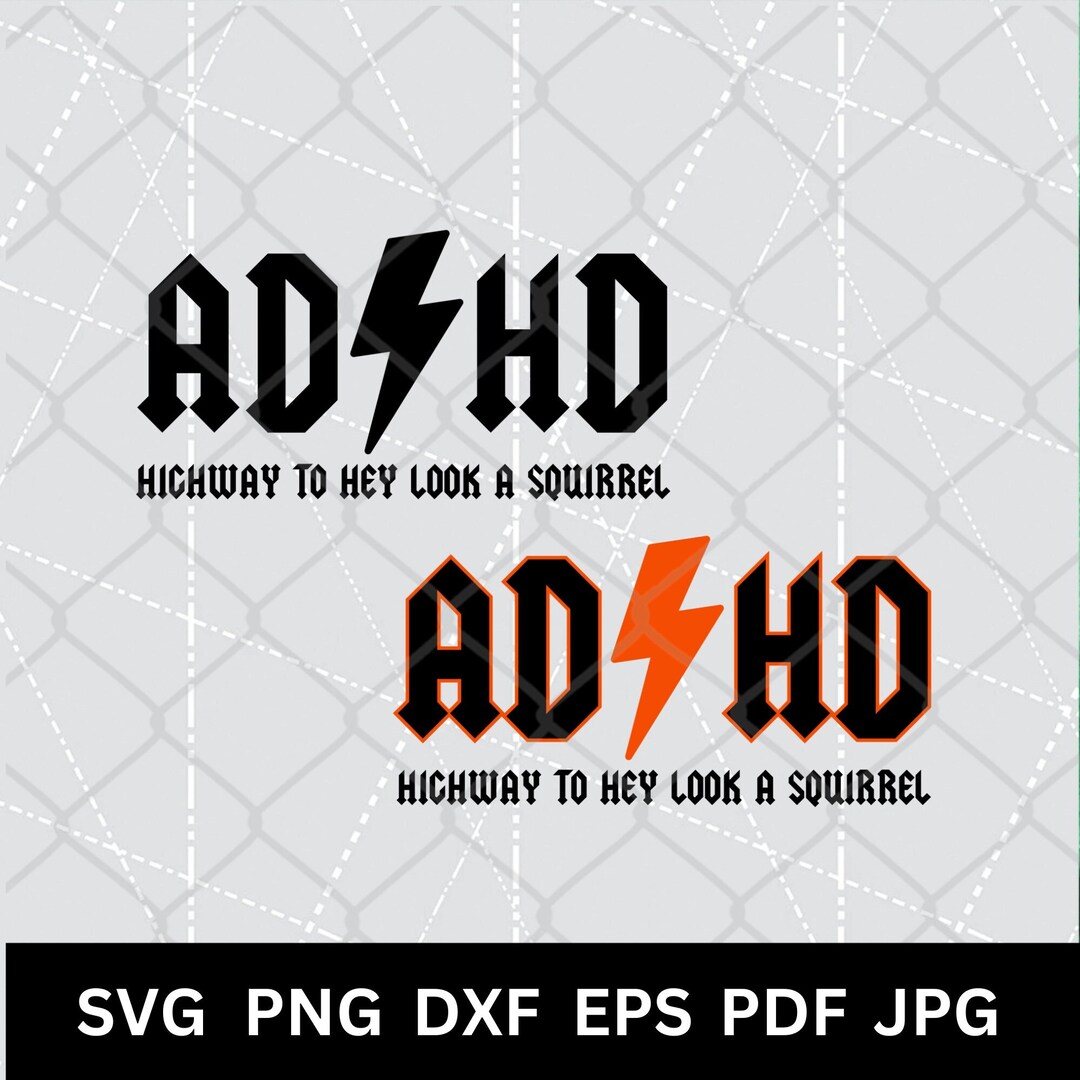 ADHD Rock on Svg Png AD/HD Highway to Hey Look a Squirrel, Adhd ...