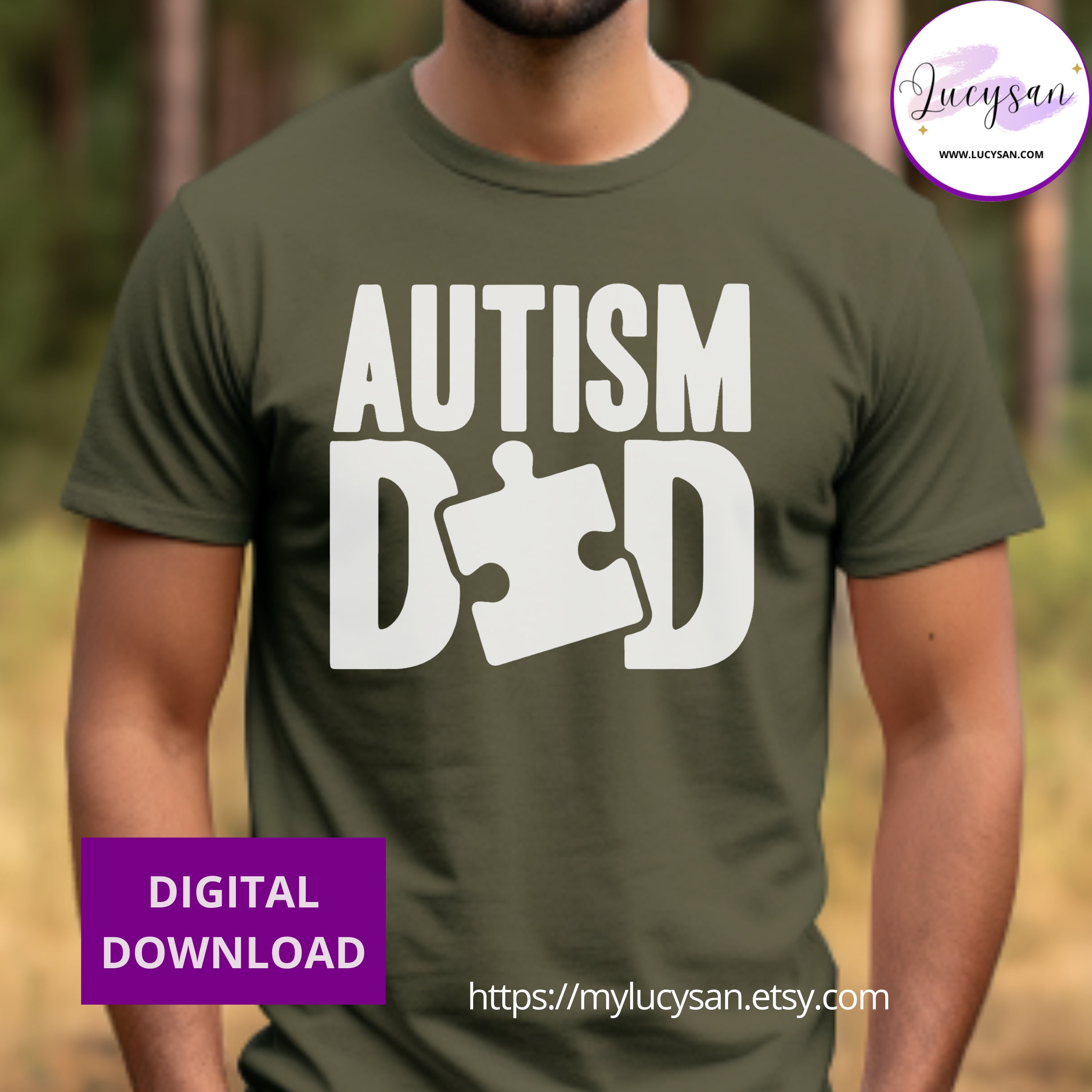 Autism Dad SVG, Colorful Autism Puzzle Piece Design, Autism Acceptance ...