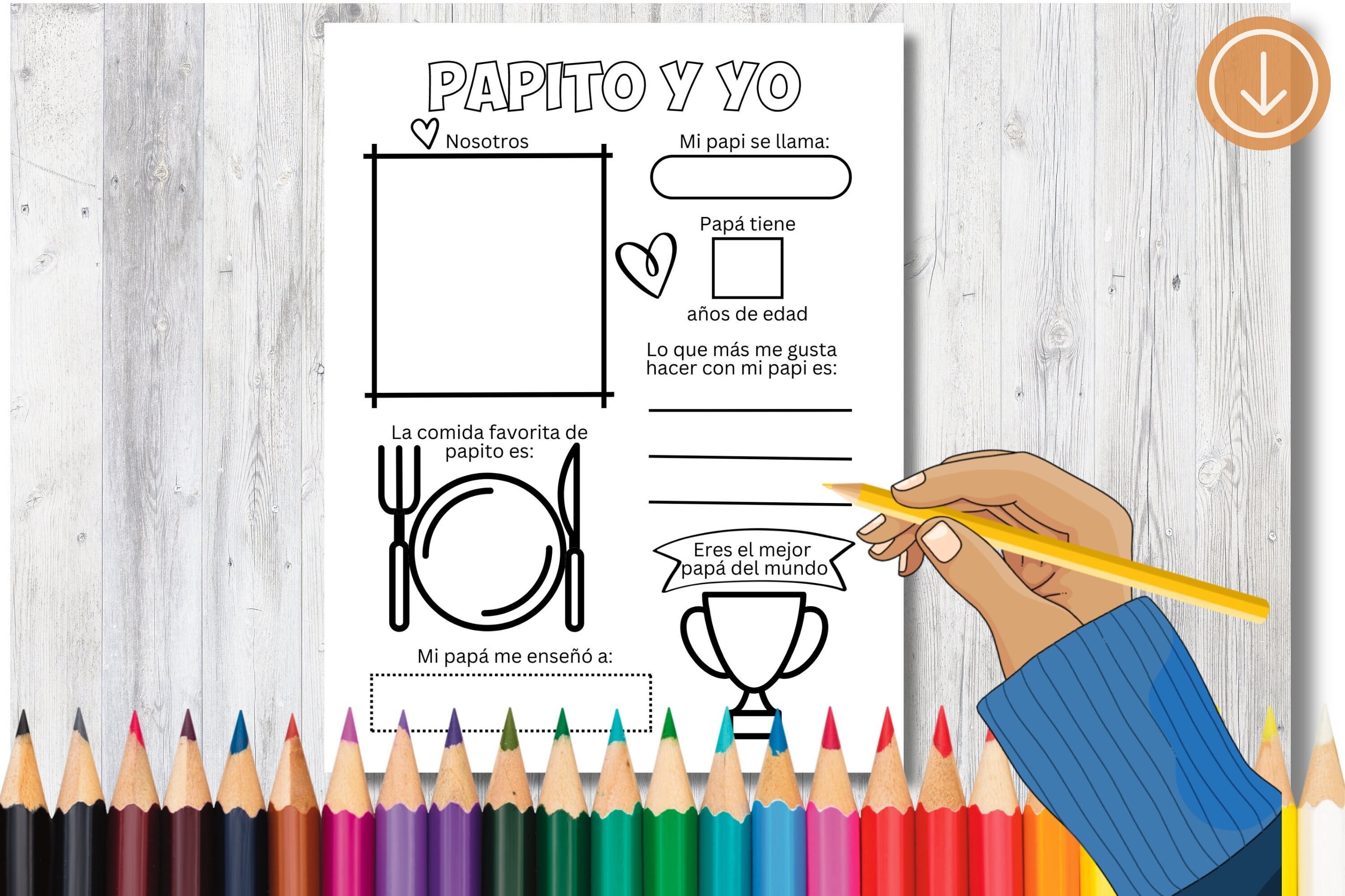 Día Del Padre Printable All About My Dad Coloring Page PDF - Etsy