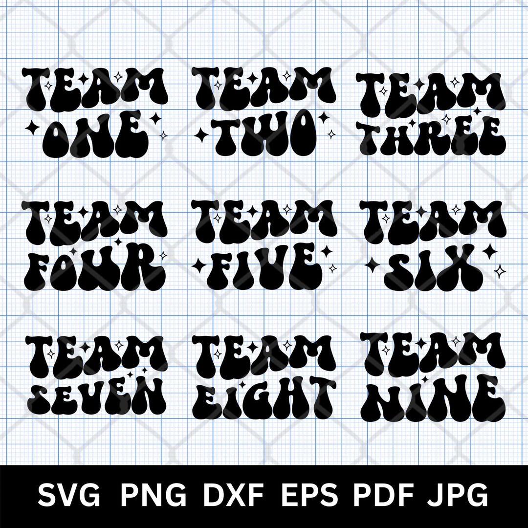 Team SVG PNG Bundle, Retro Groovy Team Shirt, Matching Team Number ...