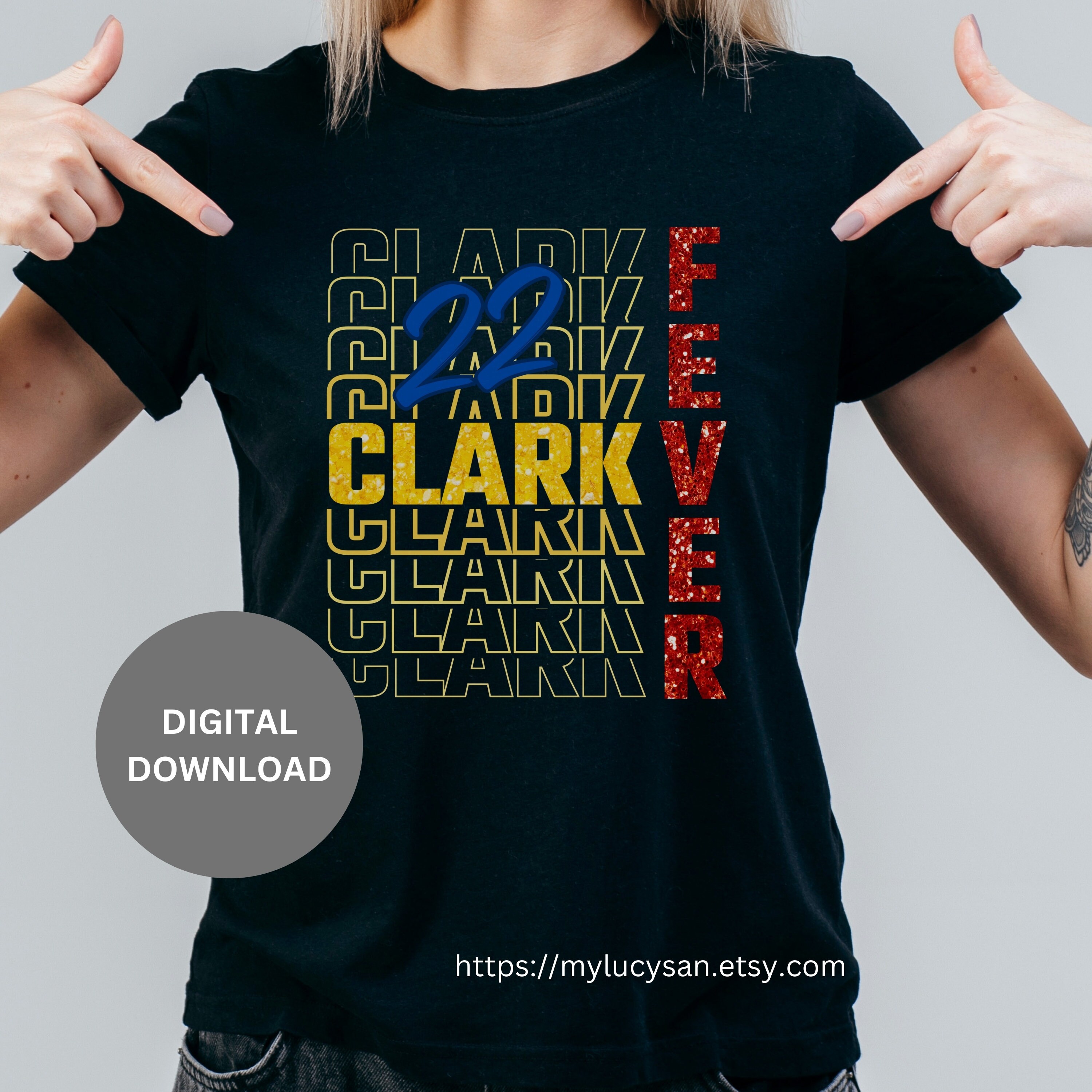 Caitlin Clark 22 Fever Red Glitter PNG Basketball Fan Gift, Women's ...