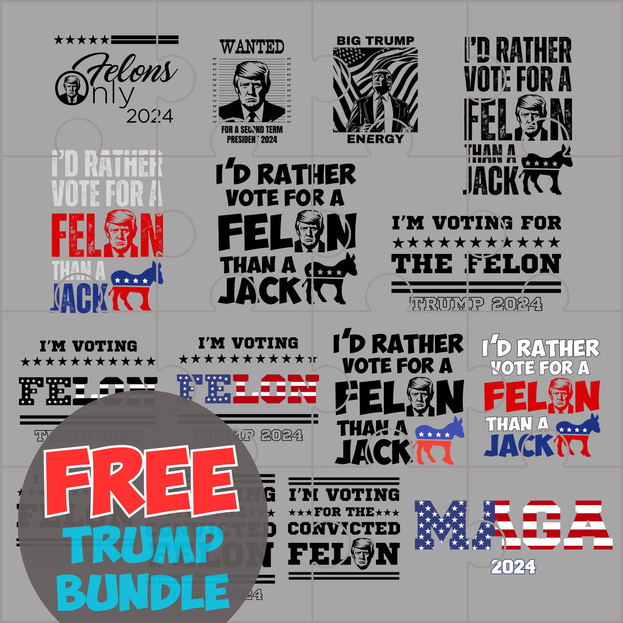 Only Felons 2024 SVG PNG, Felon for President Shirt, Election Campaign ...