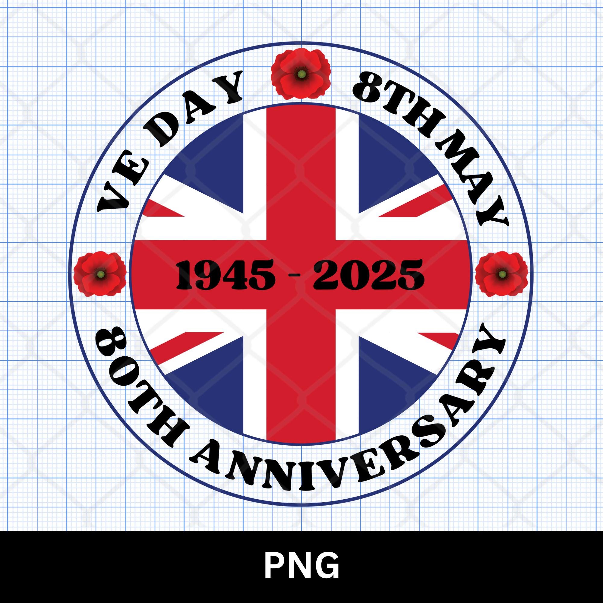VE Day 80th Anniversary Png Union Jack UK Flag, 8th May 1945–2025 ...