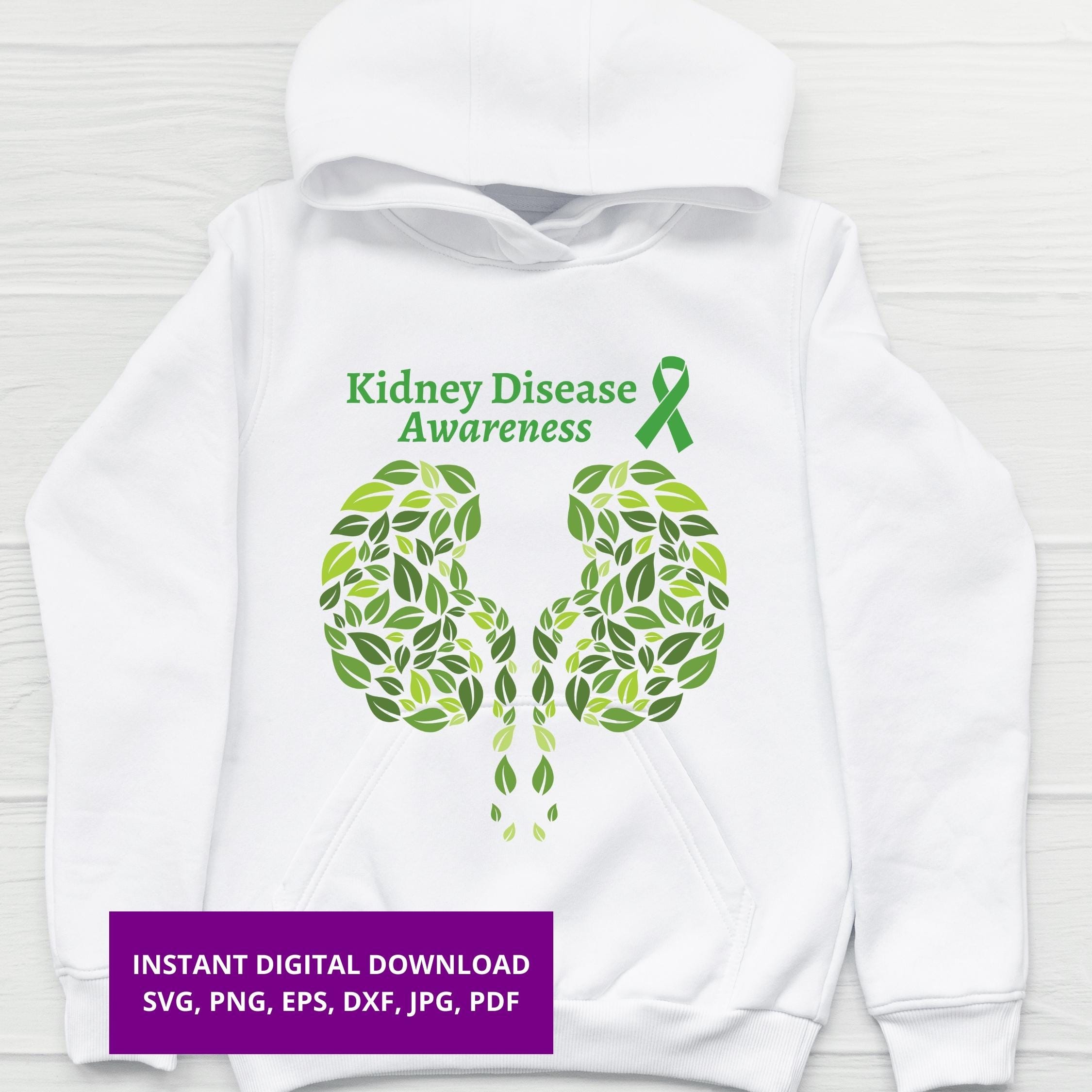 Kidney Disease Awareness SVG PNG Green Ribbon, Kidney Warrior, Kidney ...