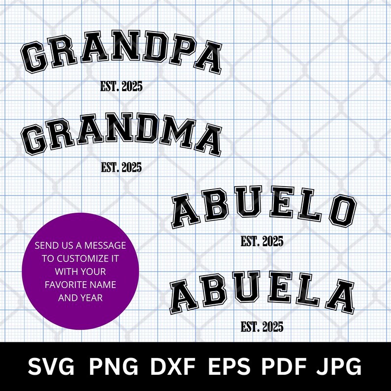 Custom Grandparent Name Est 2025 SVG PNG (digital Download) - Etsy