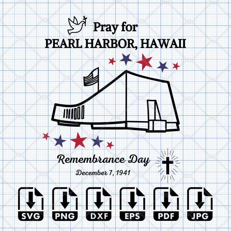 Pearl Harbor Remembrance Day SVG, Arizona Memorial Clipart (digital ...