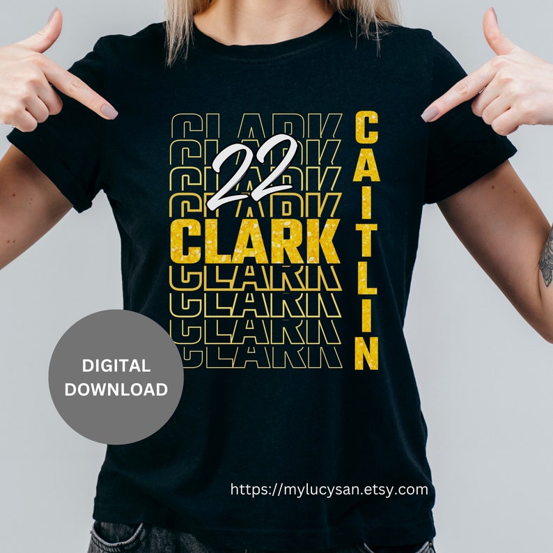Clark 22 Caitlin PNG Glitter Plain Yellow Caitlin Clark Fever 22 ...