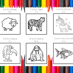 ABC Animal Coloring Pages Preschool Kindergarten Alphabet Printable ...