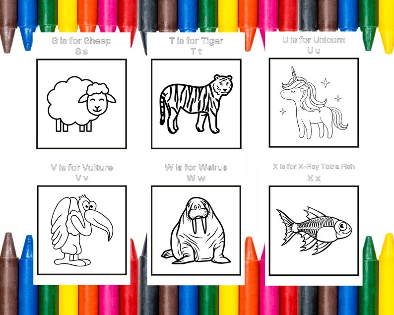 ABC Animal Coloring Pages Preschool Kindergarten Alphabet Printable ...