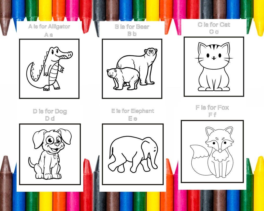 ABC Animal Coloring Pages Preschool Kindergarten Alphabet Printable ...