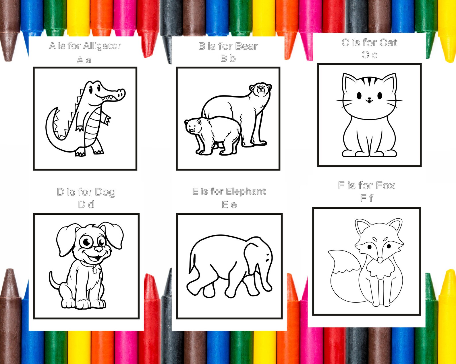 ABC Animal Coloring Pages Preschool Kindergarten Alphabet Printable ...