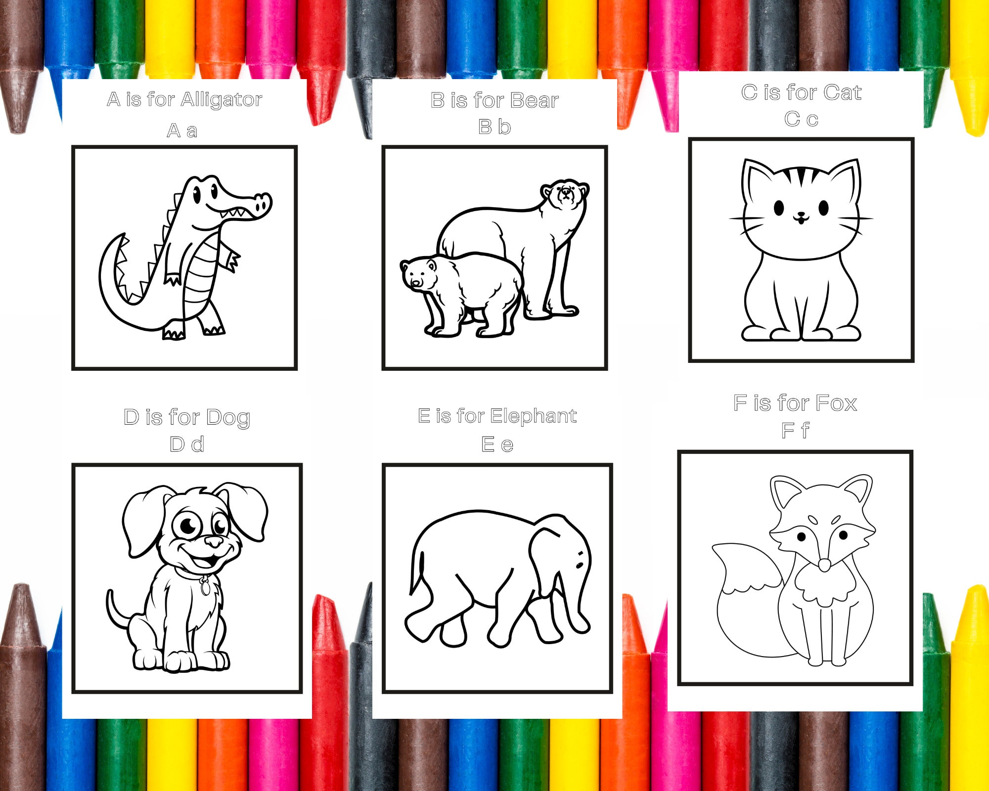 ABC Animal Coloring Pages Preschool Kindergarten Alphabet Printable ...