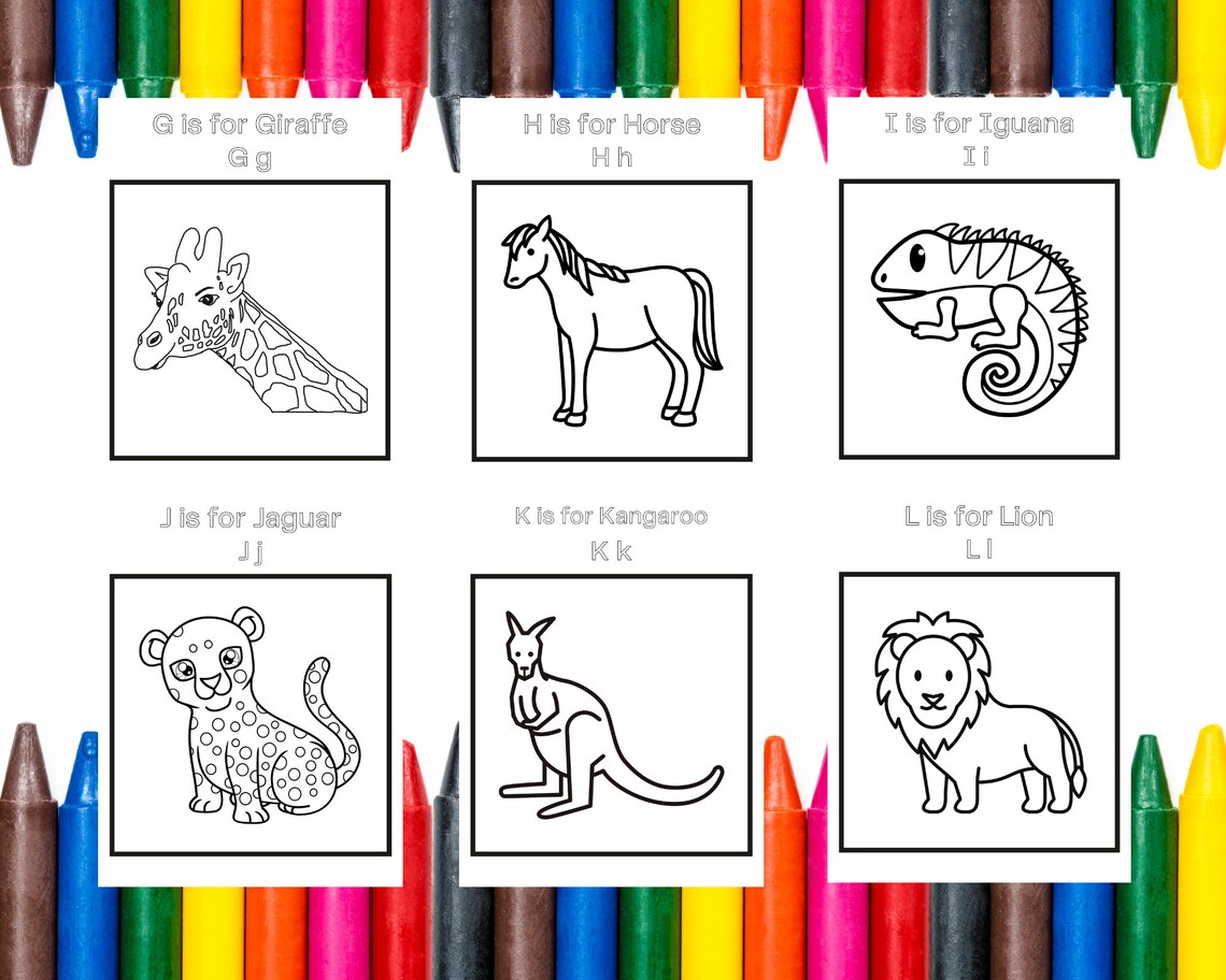 ABC Animal Coloring Pages Preschool Kindergarten Alphabet Printable ...