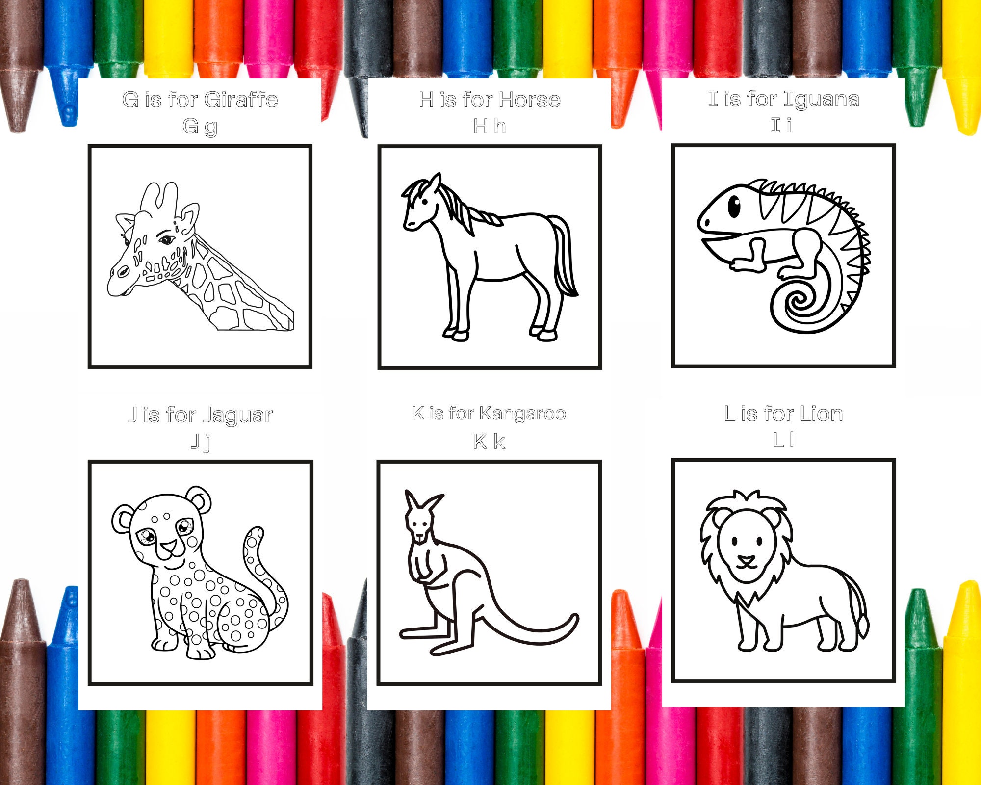 ABC Animal Coloring Pages Preschool Kindergarten Alphabet Printable ...