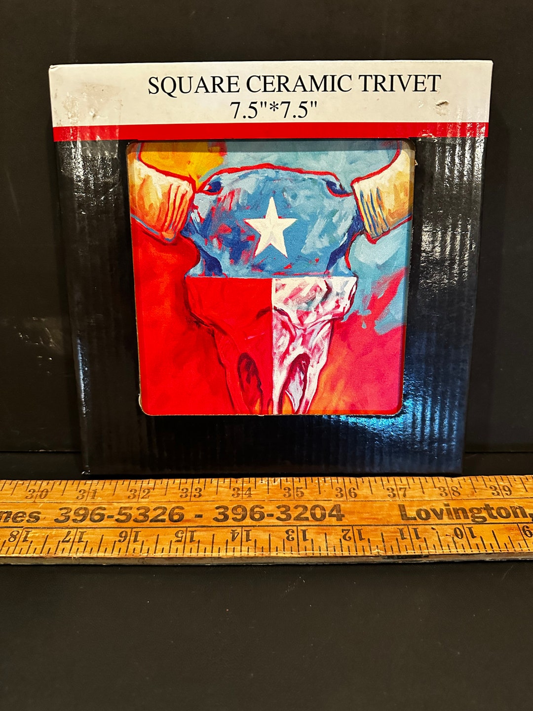 Texas Flag Bull Skull Ceramic Trivet 7.5”x7.”5” - Etsy