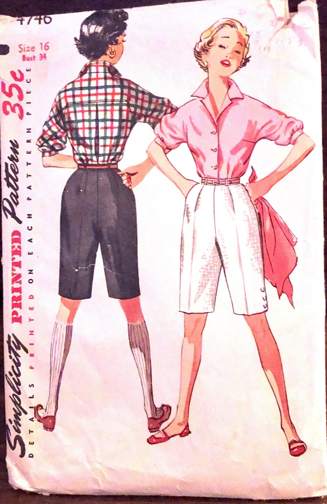Vintage Sewing Pattern Blouse & Shorts - Etsy
