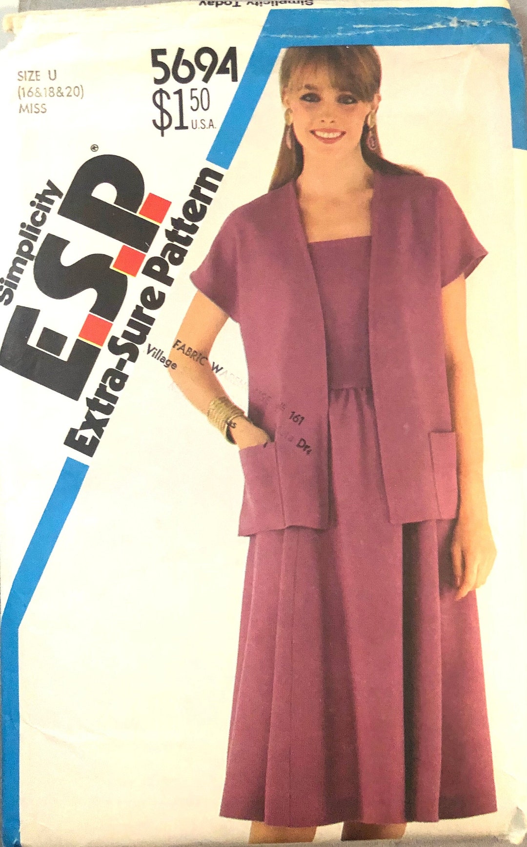 Vintage Fitted Sundress & Unlined Jacket Sewing Pattern - Etsy
