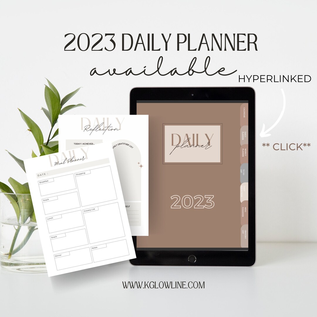 Digital 2023 Daily Planner - Digital Planner Hyperlinks Goodnotes ...