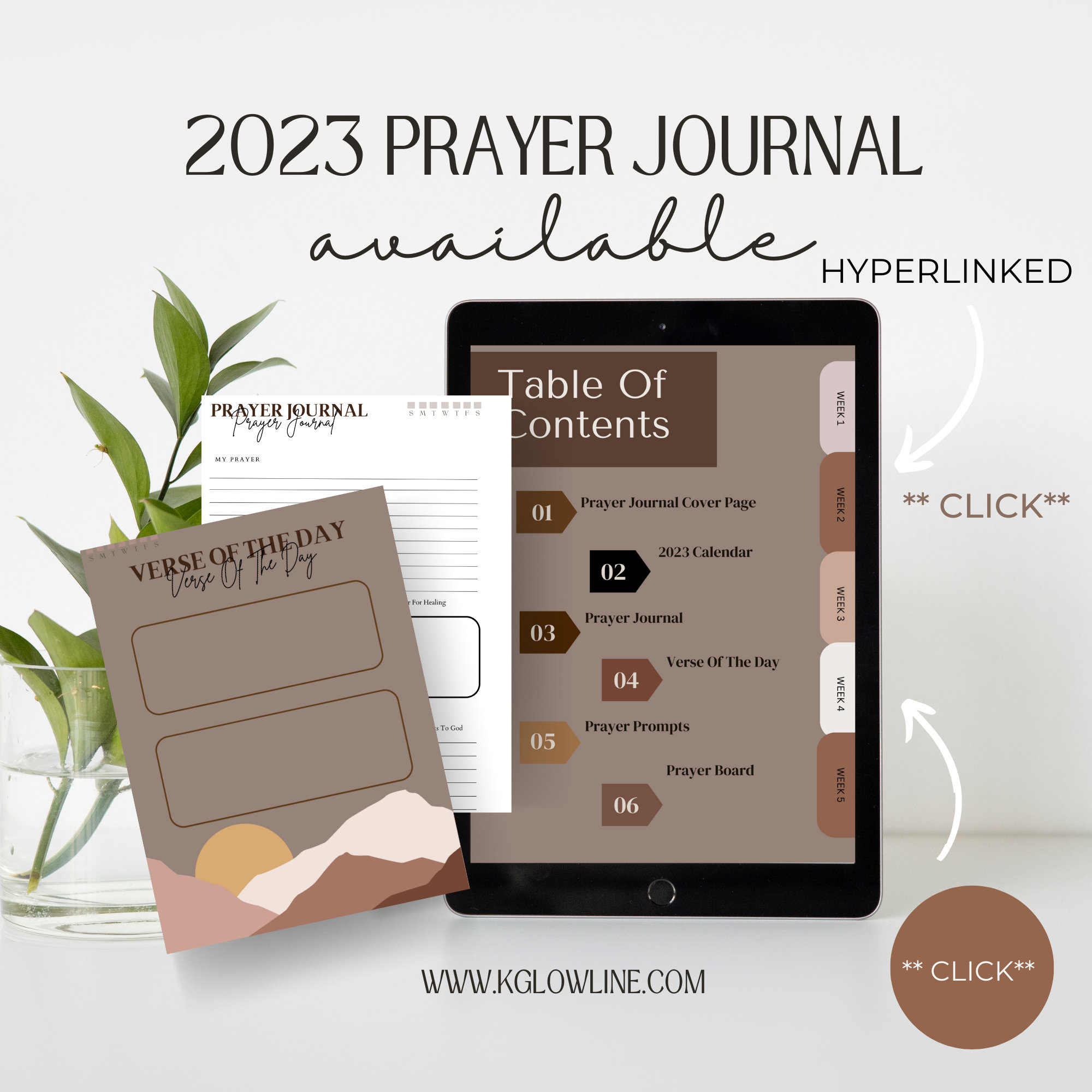 2023 Digital Prayer Journal, Instant Download, Daily Prayer Journal, Verse of the Day, Neutral ...