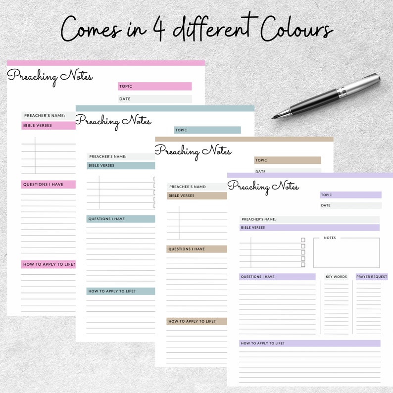 Preaching | Sermon Notes Printable & Digital Templates, Instant ...