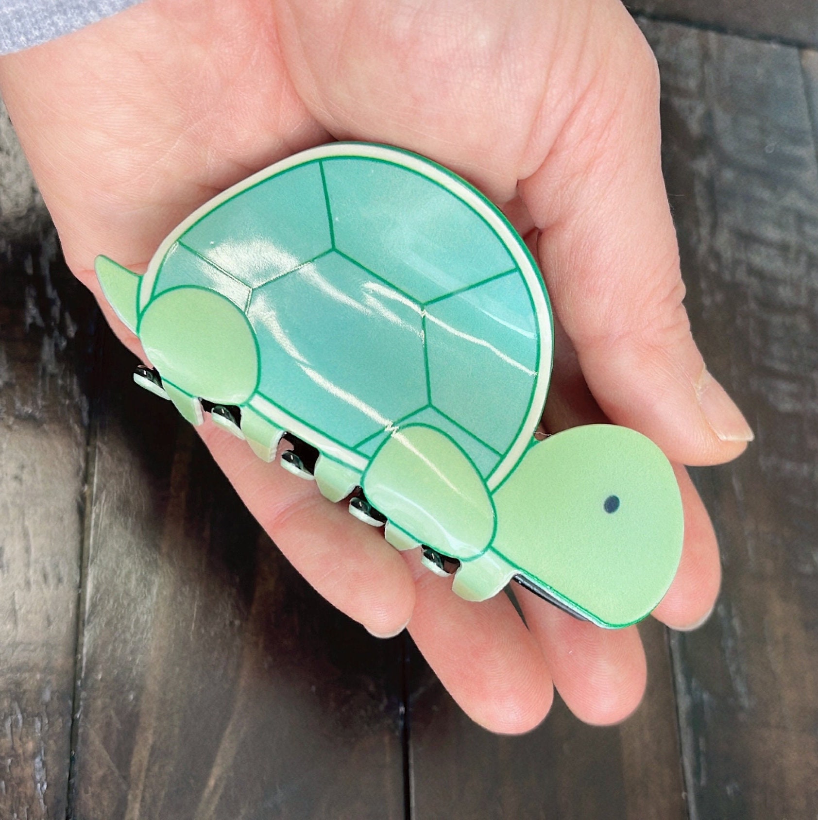 Cute Green Small Cartoon Turtle Hair Claw Clip Fashion Hair - Etsy