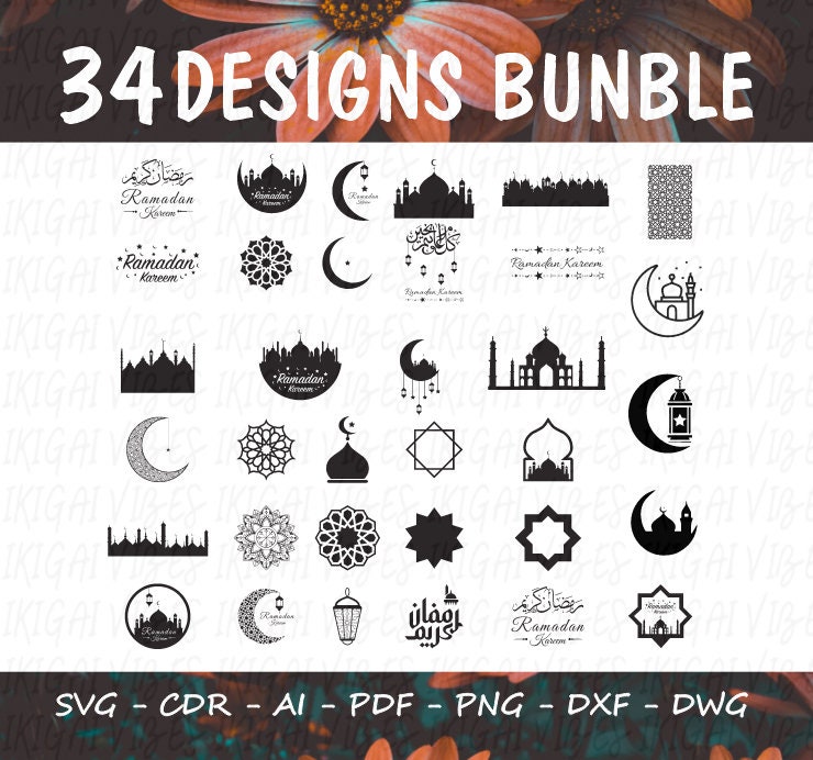 Ramadan SVG Bundle, Islam Vector Clipart, Ramadan Decoration Silhouette ...