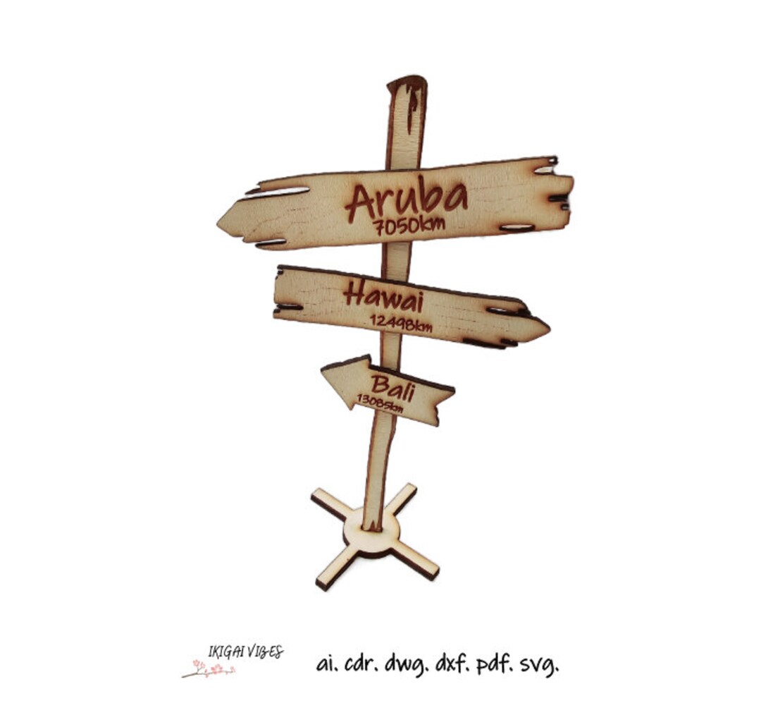 Yard Post Directional Mileage Signs, Destination Arrow Svg, Destination ...