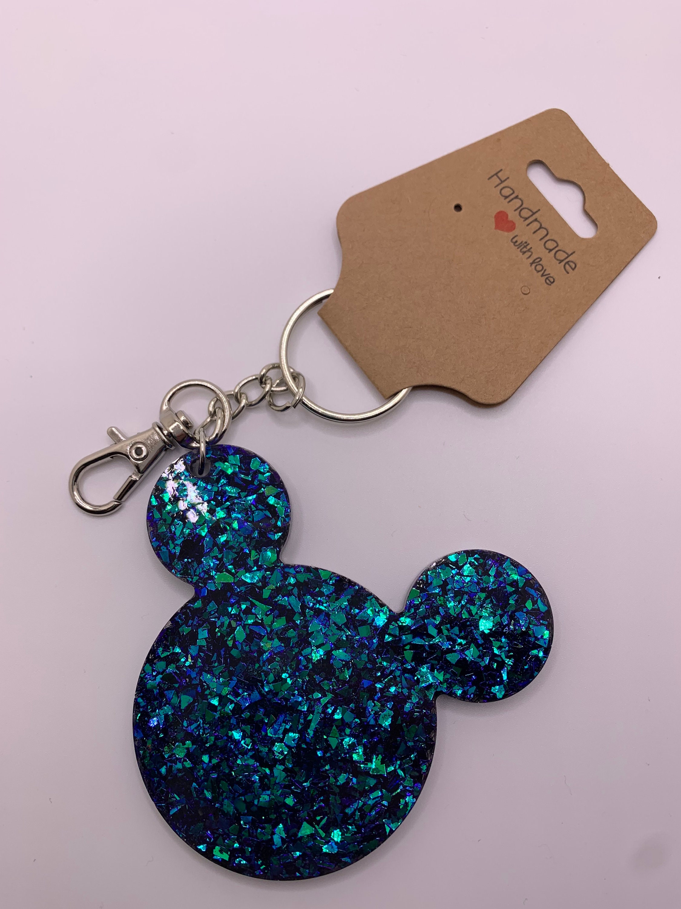 Mouse Inspired Glitter Resin Keychain - Etsy