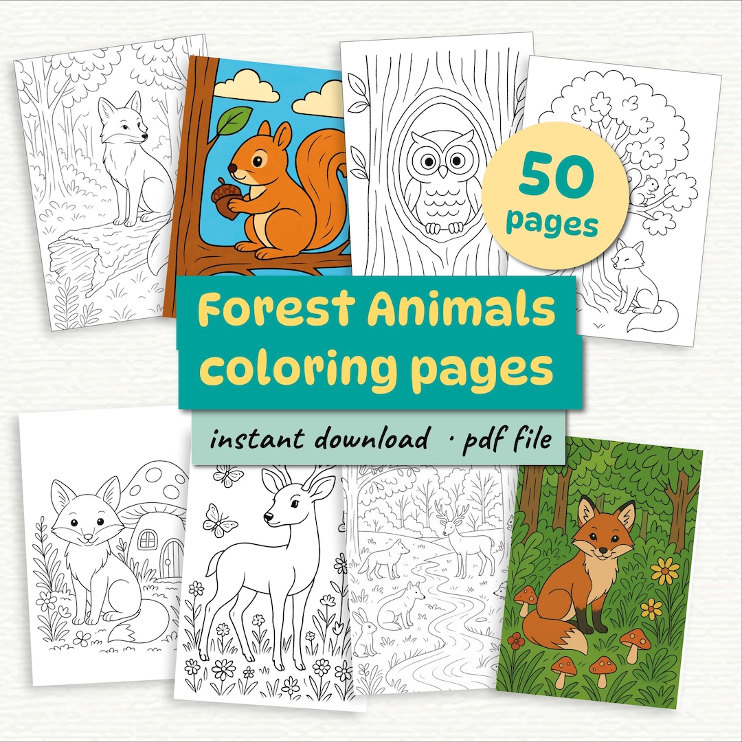 50 Forest Animals Coloring Pages, Forest Animals Coloring Pages for ...