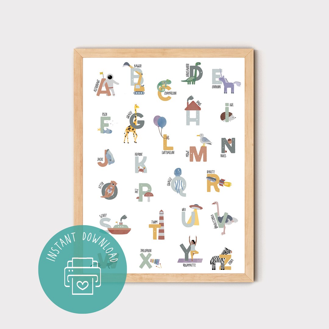 ABC Poster, Letter Poster / PDF for Download, Digital File / Learning ...