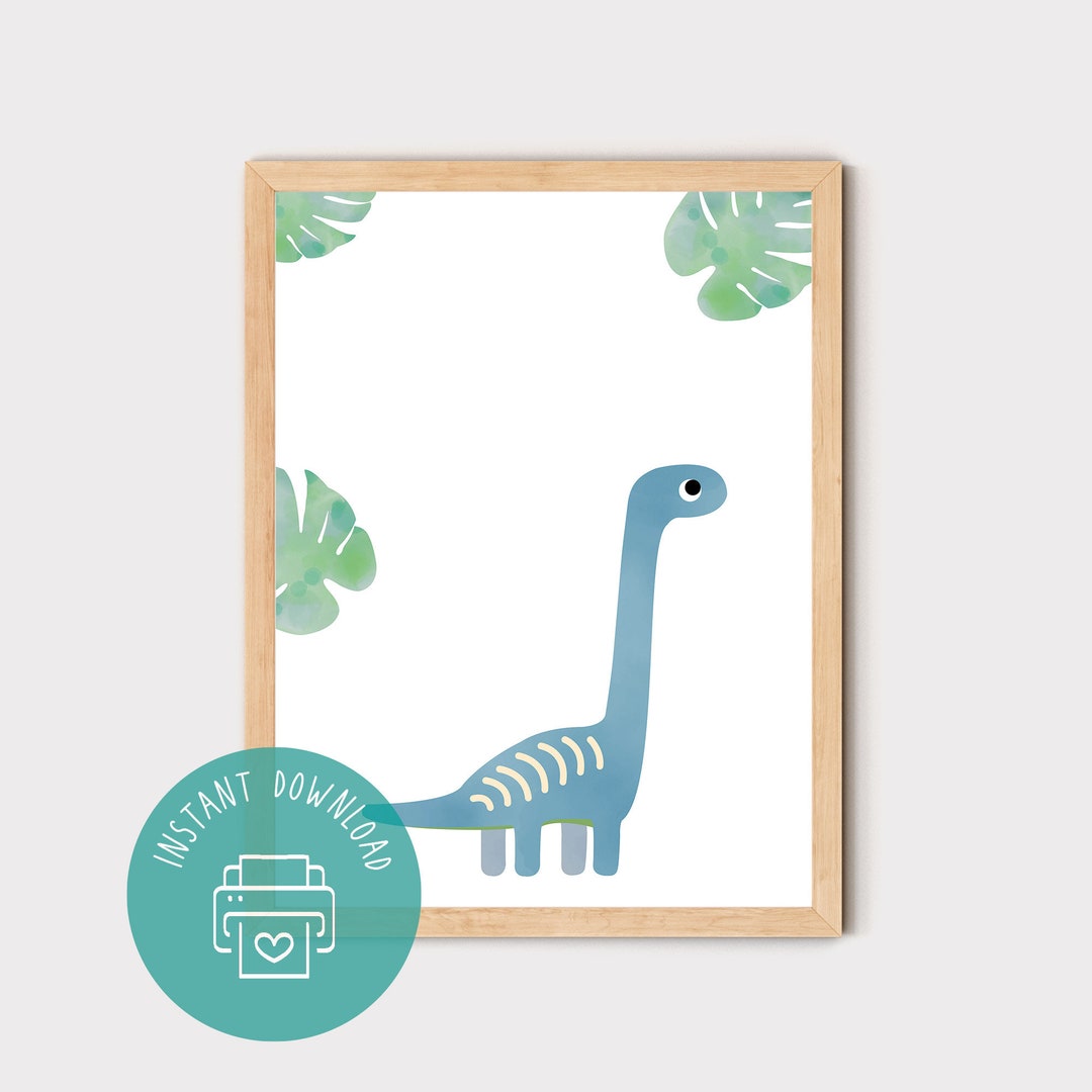 Children's Poster Dinosaur, Brontosaurus Monstera / Poster to Download ...
