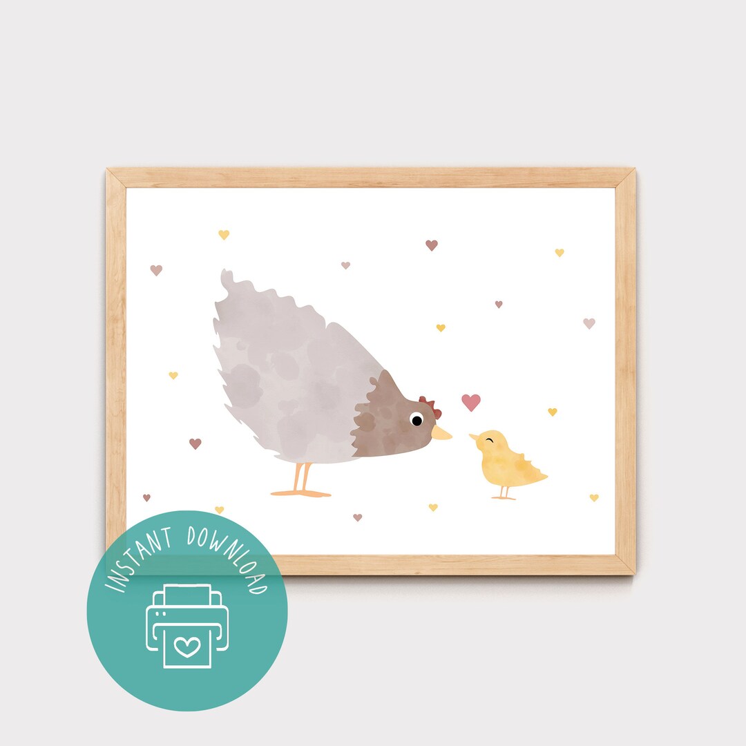 Children's Poster, Farm Chicken Chicks / Poster to Download / Children ...